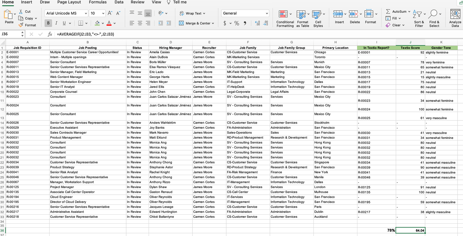Using Workday ReqID in Textio Document Activity report - Textio Support Center