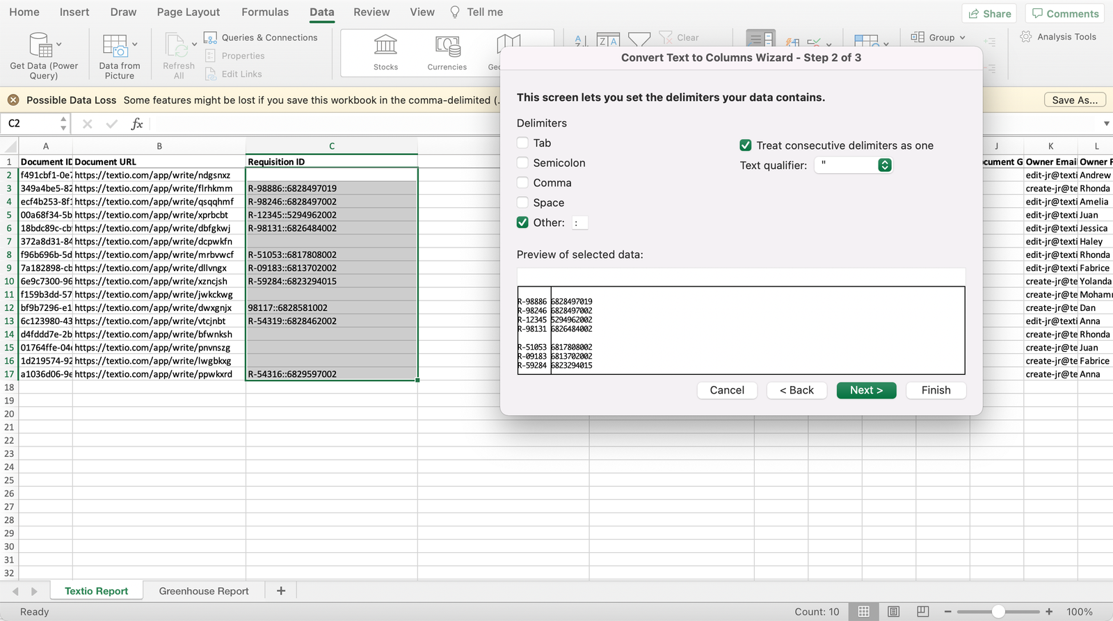 Using Greenhouse ReqID in Textio Document Activity report - Textio ...