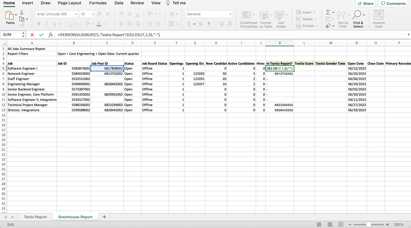 Using Greenhouse ReqID in Textio Document Activity report - Textio ...