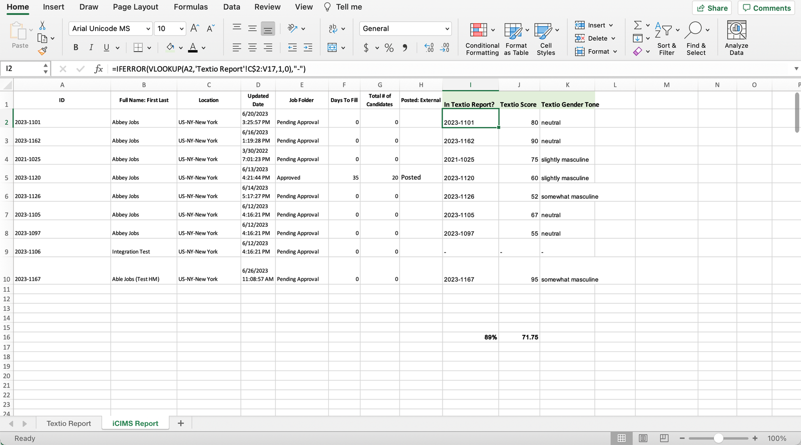 Using iCIMS ReqID in Textio Document Activity report - Textio Support ...