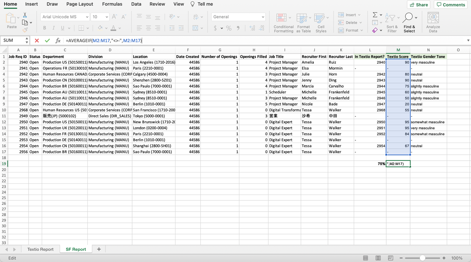 Using SuccessFactors ReqID in Textio Document Activity report - Textio ...