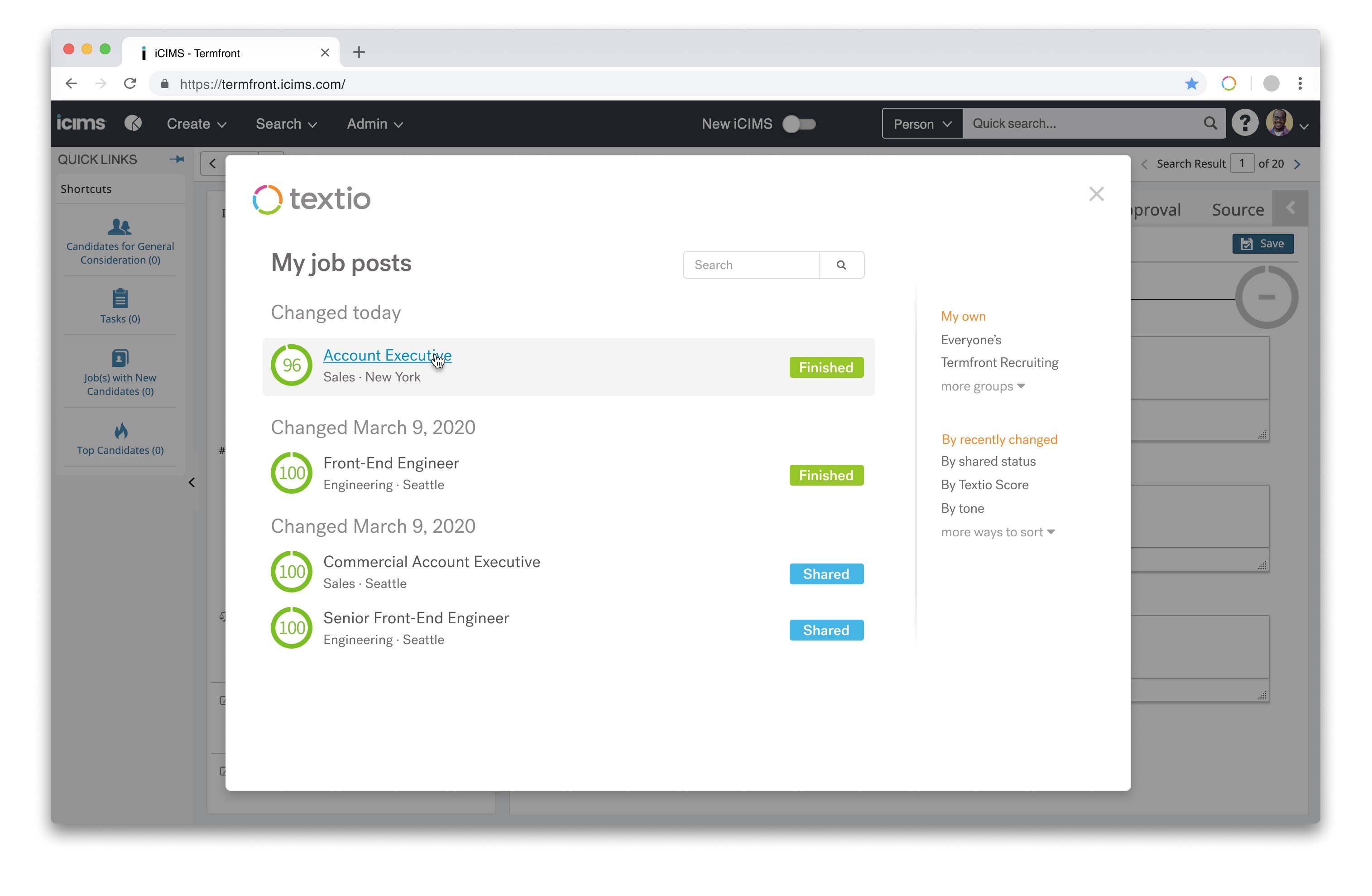 Integrating into iCIMS - Textio Support Center